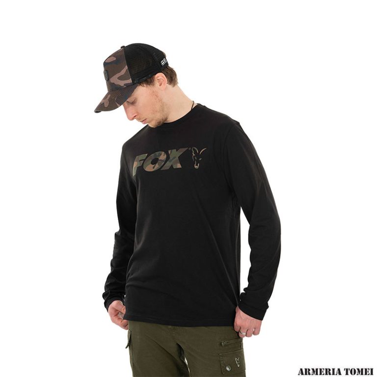 FELPA – FOX – LONG SLEEVE BLACK/CAMO | Armeria Tomei